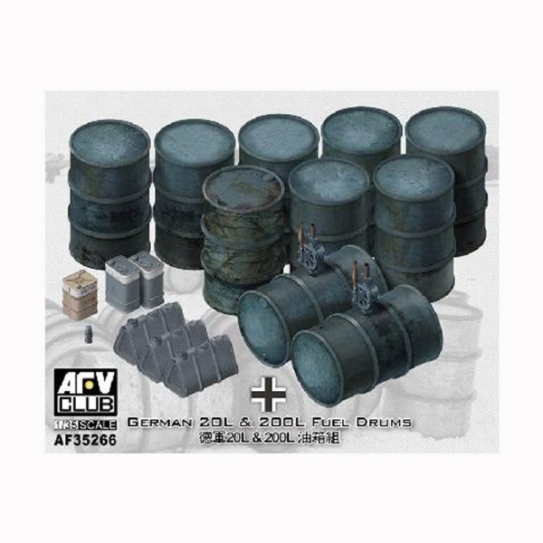 Fûts à carburant allemands de 20 L et 200 L - AFV Club - Rue des Maquettes