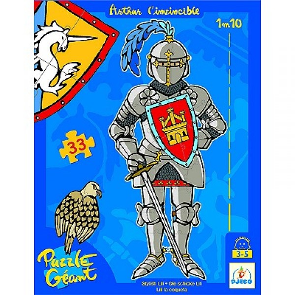 Puzzle 33 pièces géant - Arthur l'invincible - Djeco - Rue des Puzzles