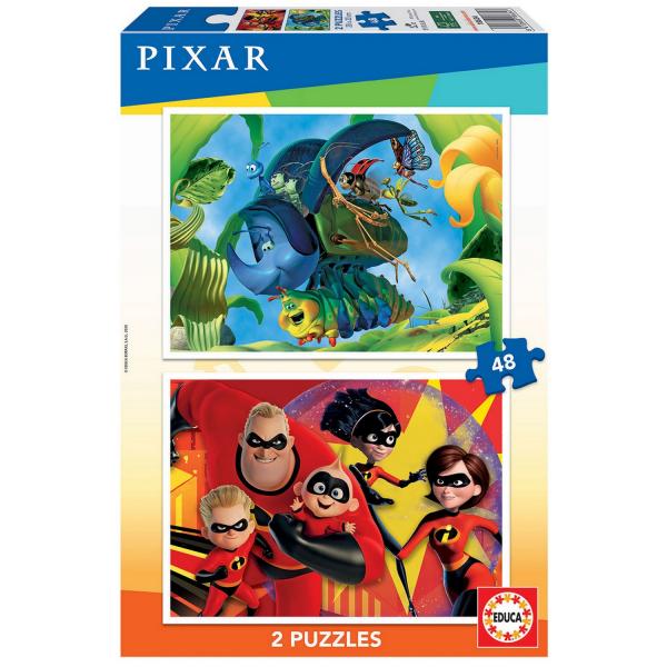 Puzzle 2 x 48 pièces : Les indestructibles / 1001 pattes, Pixar - Educa ...