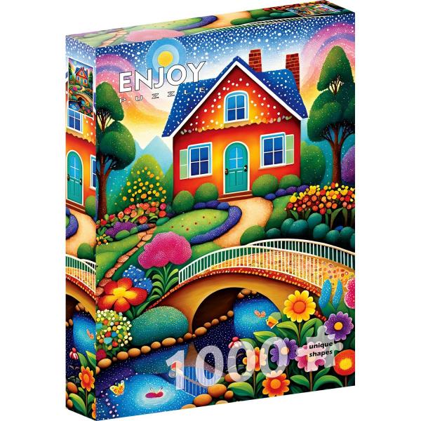 Puzzle 1000 Pièces : Maison des Couleurs - EnjoyPuzzle - Rue des Puzzles