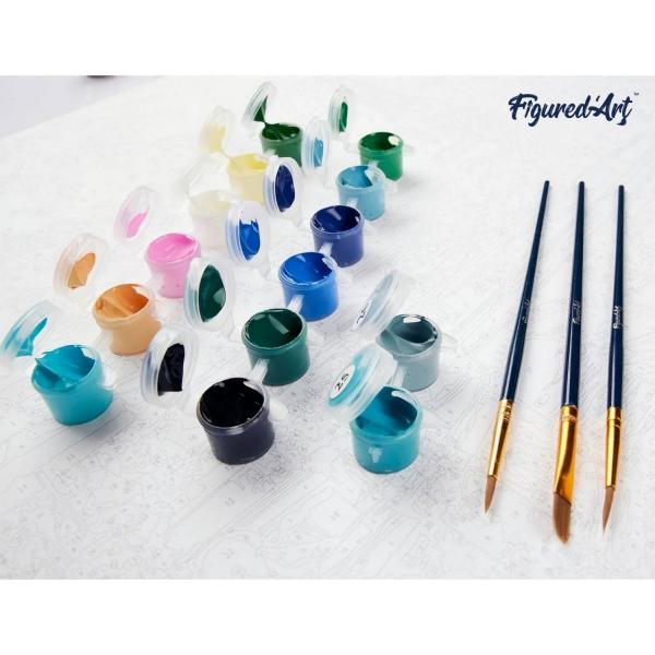 Peinture au numéro : Aquarelle Jardin de Paris - Toile tendue sur ...