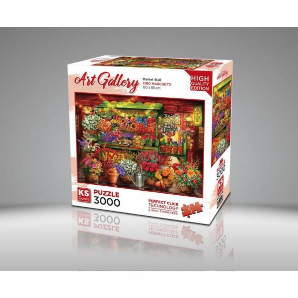 Puzzle 3000 pièces : Étal de Marché - Ks Games - Rue des Puzzles
