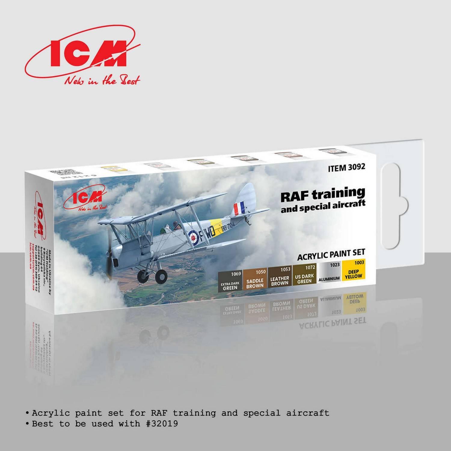 Set de peinture acrylique : RAF training and special aircraft - ICM ...