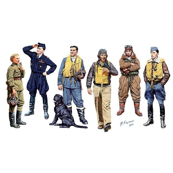 Ensemble de pilotes célèbres de la Seconde Guerre mondiale - Master box ...