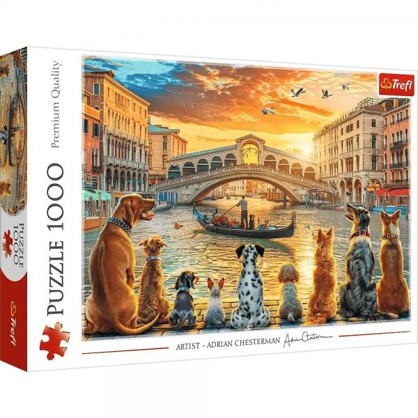 Puzzle 1000 pièces : Chiens à Venise - Trefl - Rue des Puzzles