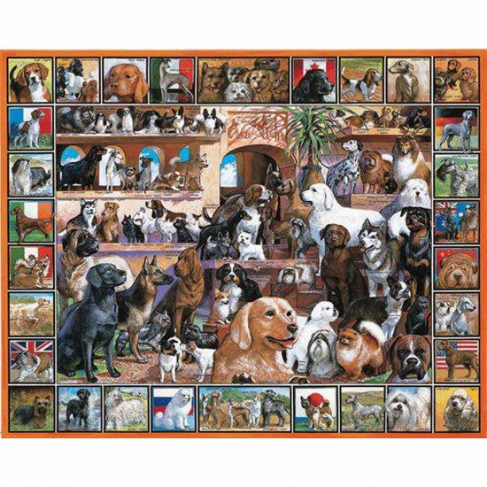 Puzzle 1000 pièces - Pêle mêle de chiens - Puzzle White Mountain ...